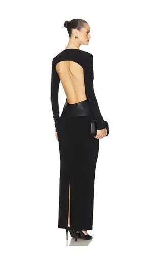 I.AM.GIA Carmina Maxi Dress With Faux Leather Detail