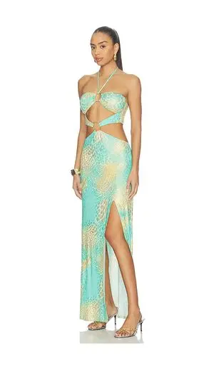 Luli Fama X Double Loop Bandeau Long Dress - Multicolor