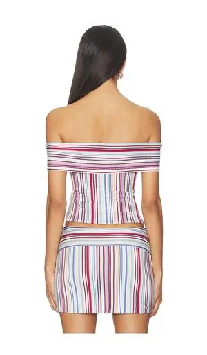 TIGER MIST Off-the-shoulder Cropped Top With Cut-out Detail