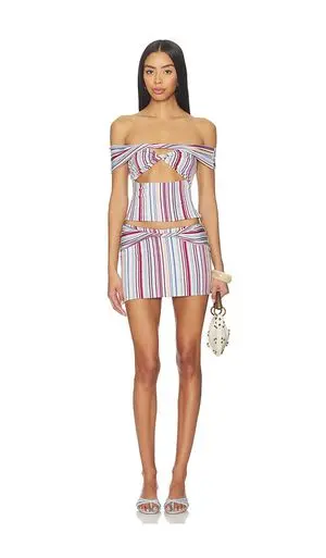 TIGER MIST Off-the-shoulder Cropped Top With Cut-out Detail
