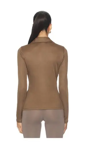 Citizens Of Humanity Shaea Ribbed Knit Polo Shirt - Cocoa
