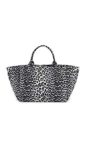 GANNI Shopper Xxl Printed Sequin Tote - Silver