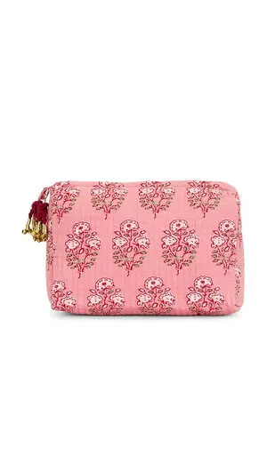 Pink Chicken Small Quilted Pouch