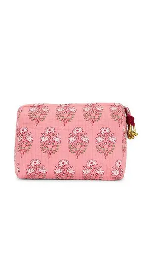 Pink Chicken Small Quilted Pouch