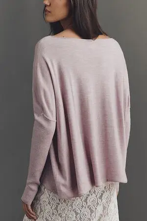 PILCRO Asymmetric Long-sleeve Oversized Pullover Sweater - Lilac
