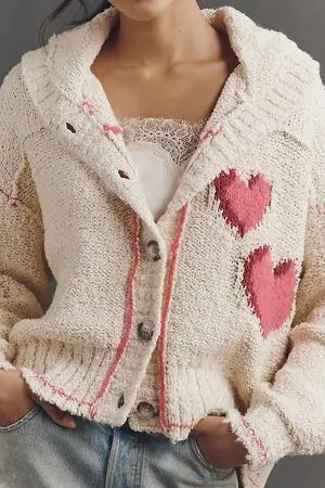 PILCRO Collared Long-sleeve Cardigan Sweater