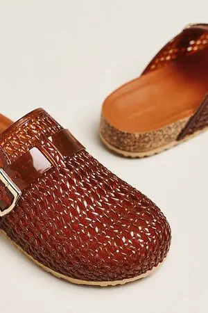 Intentionally Blank Buckle Mules - Caramel