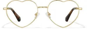 Zenni Heart Eyeglasses Stainless Steel Full Rim Frame - Gold