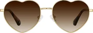 Zenni Heart Eyeglasses Stainless Steel Full Rim Frame - Gold