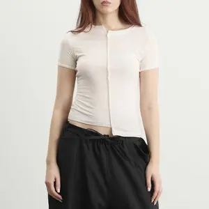 Y3 Fitted T-shirt With Asymmetrical Hem