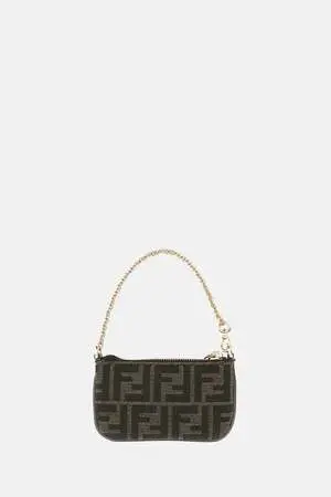 Fendi Small Flat Pouch With Ff Jacquard