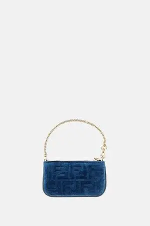 Fendi Small Flat Ff Denim Pouch