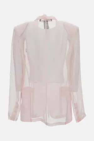 Federica Tosi Silk Organza Single-breasted Jacket - Rose