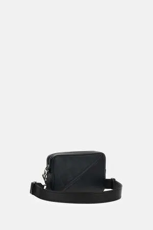 Fendi Shadow Leather Diagonal Camera Bag - Nero
