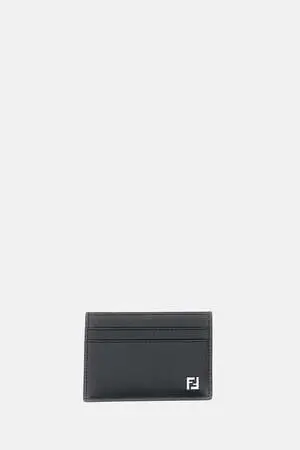 Fendi Leather Card Holder Ff - Black