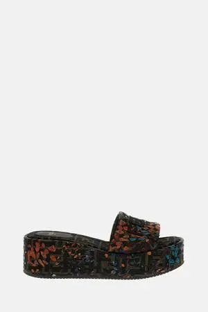Fendi Ff Jacquard Platform Slides