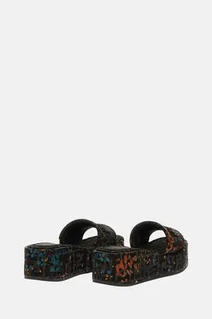 Fendi Ff Jacquard Platform Slides