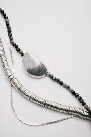 Free People Wes Semiprecious Layer Necklace - Silver