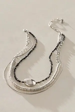 Free People Wes Semiprecious Layer Necklace - Silver