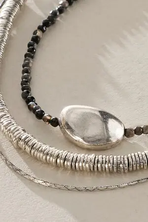 Free People Wes Semiprecious Layer Necklace - Silver