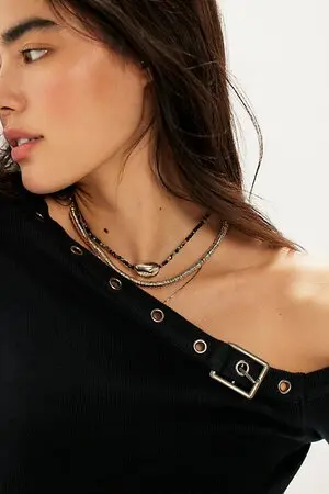 Free People Wes Semiprecious Layer Necklace - Silver