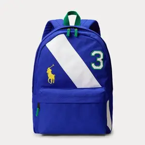 Ralph Lauren Big Pony Striped Canvas Backpack - New Sapphire