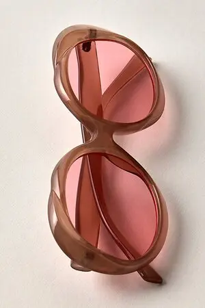 Free People Iris Round Sunglasses - Soft Grapefruit