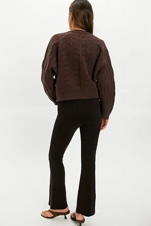 Donni. The Tall Rib Kick Flare Pants - Espresso