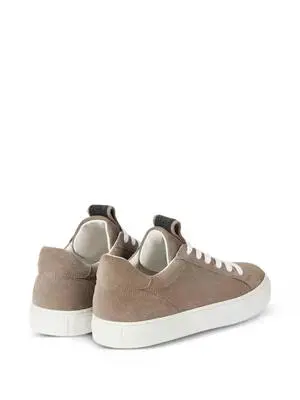 Brunello Cucinelli Suede Sneakers With Monili Detail