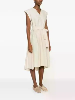 Peserico Belted-waist Midi Dress - Neutrals