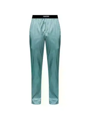 TOM FORD Logo-waistband Pajama Bottoms - Blue