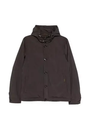 MOORER Button Hooded Jacket - Brown