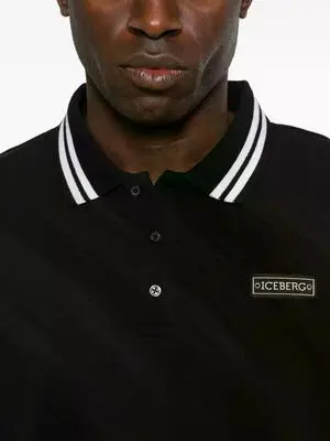 Iceberg Striped-collar Polo Shirt