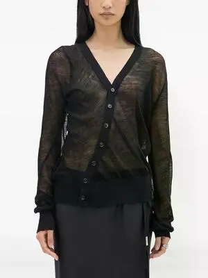 ANN DEMEULEMEESTER Crepe Wool Cardigan