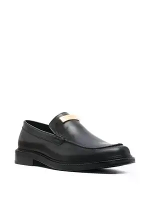 Moschino Logo Leather Loafers