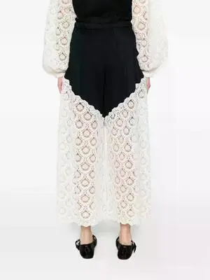 Sea Lace-trim Trousers - Neutrals