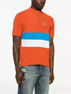Comme Des Garçons Zip-up Striped Polo Shirt