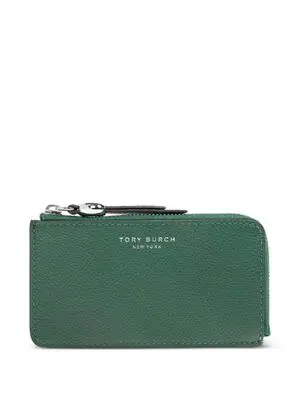 Tory Burch Zip Leather Wallet - Green