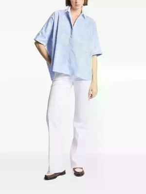 FAY Striped Embroidered Shirt