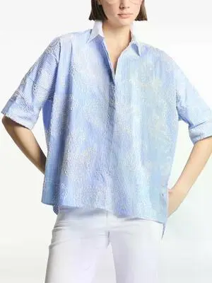 FAY Striped Embroidered Shirt