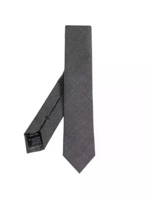 Emporio Armani Mélange-effect Necktie - Grey