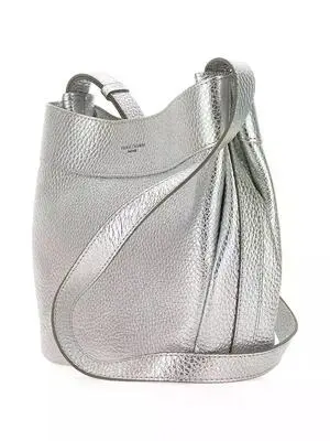 GIANNI CHIARINI Hammered Selena Leather Shoulder Bag - Silver