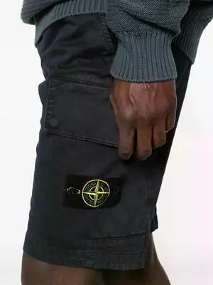 Stone Island Logo-detail Cargo Shorts - Blue
