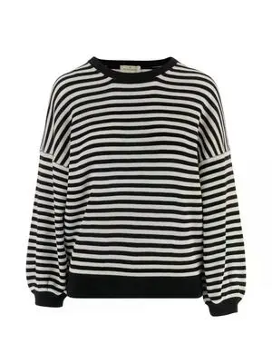 Bruno Manetti Striped Crew-neck Sweater - Black