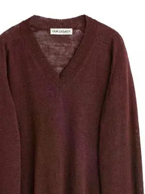 Our Legacy V-neck Linen Sweater - Brown
