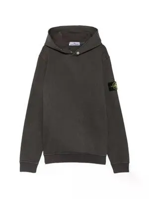 Stone Island Hooded Button Sweatshirt - Grey