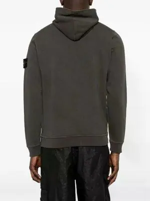 Stone Island Hooded Button Sweatshirt - Grey