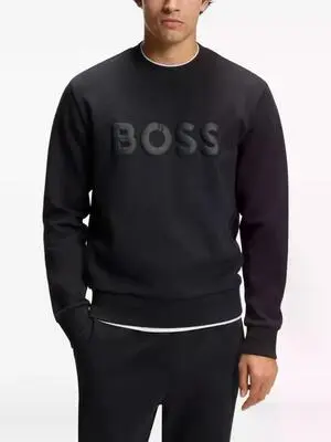 BOSS Logo-print Crewneck Sweatshirt - Blue