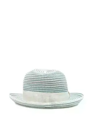 Eleventy Striped Ribbon Hat - Blue