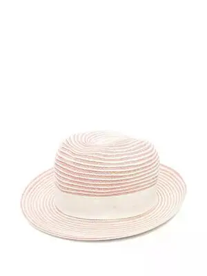 Eleventy Striped Ribbon Hat - Pink